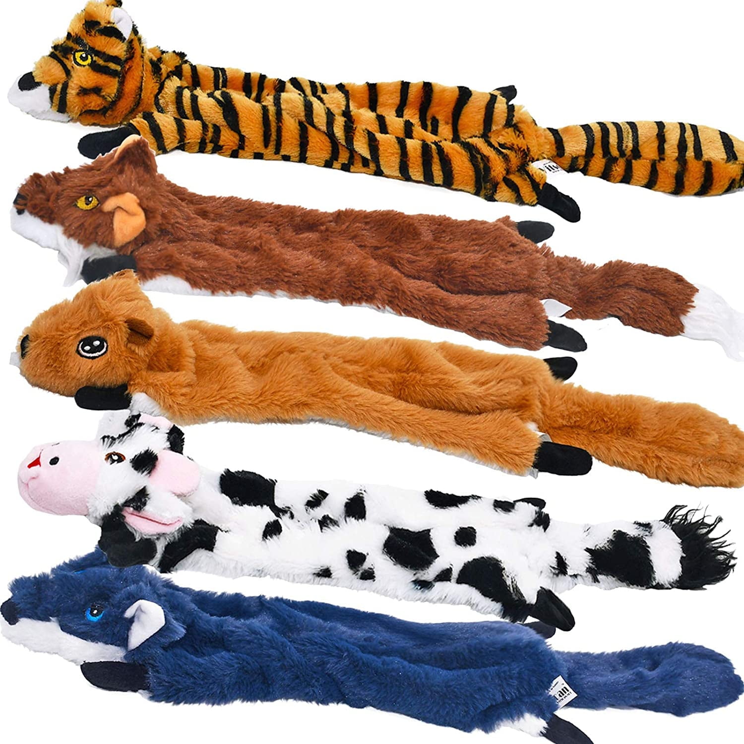 SHARLOVY Dog Squeaky Toys 5 Pack, Plush Animal Dog Chew Toys for Medium ...