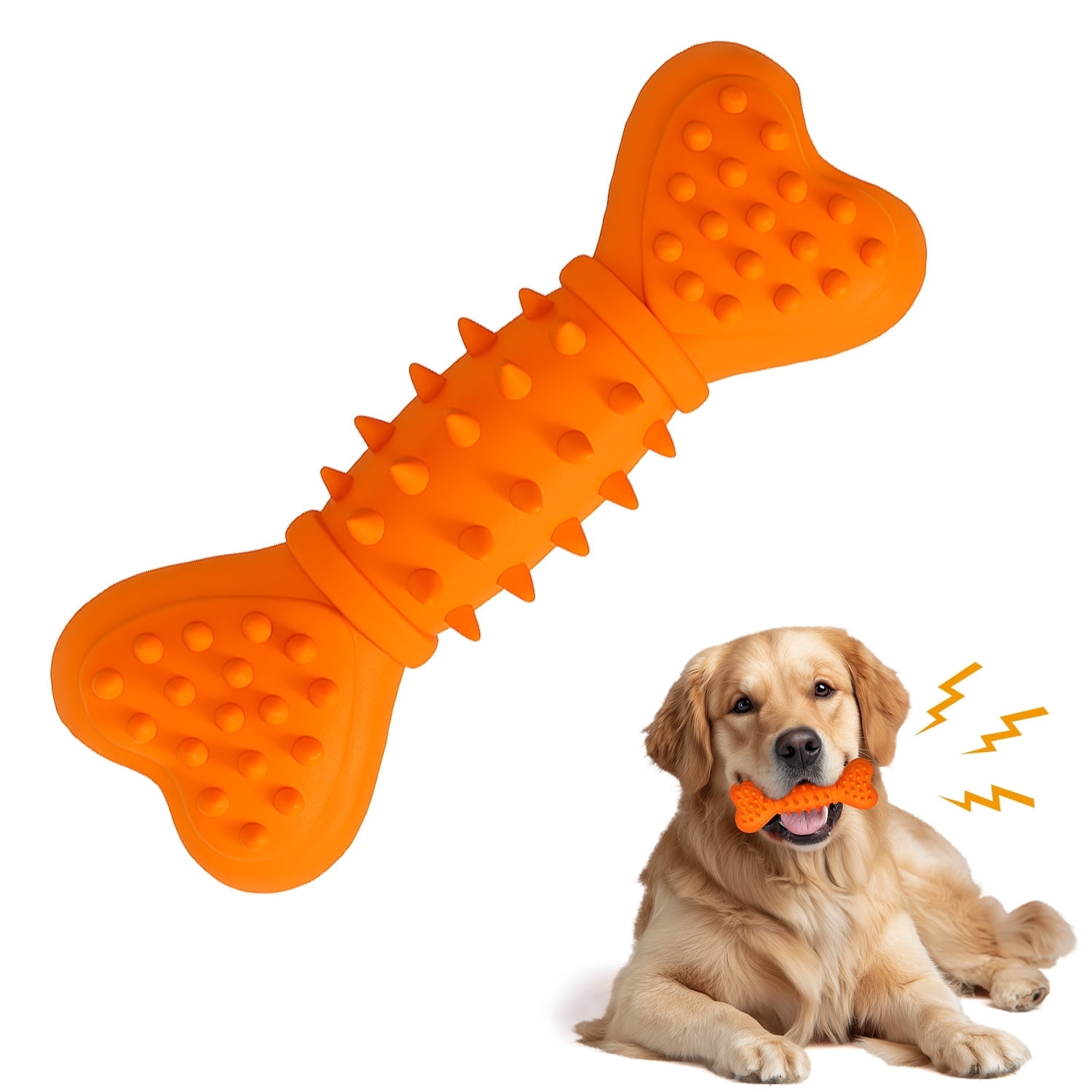 Dog Toy for Aggressive Chewers, 5.5 inch Rubber Bone Toy for Large Dogs ...