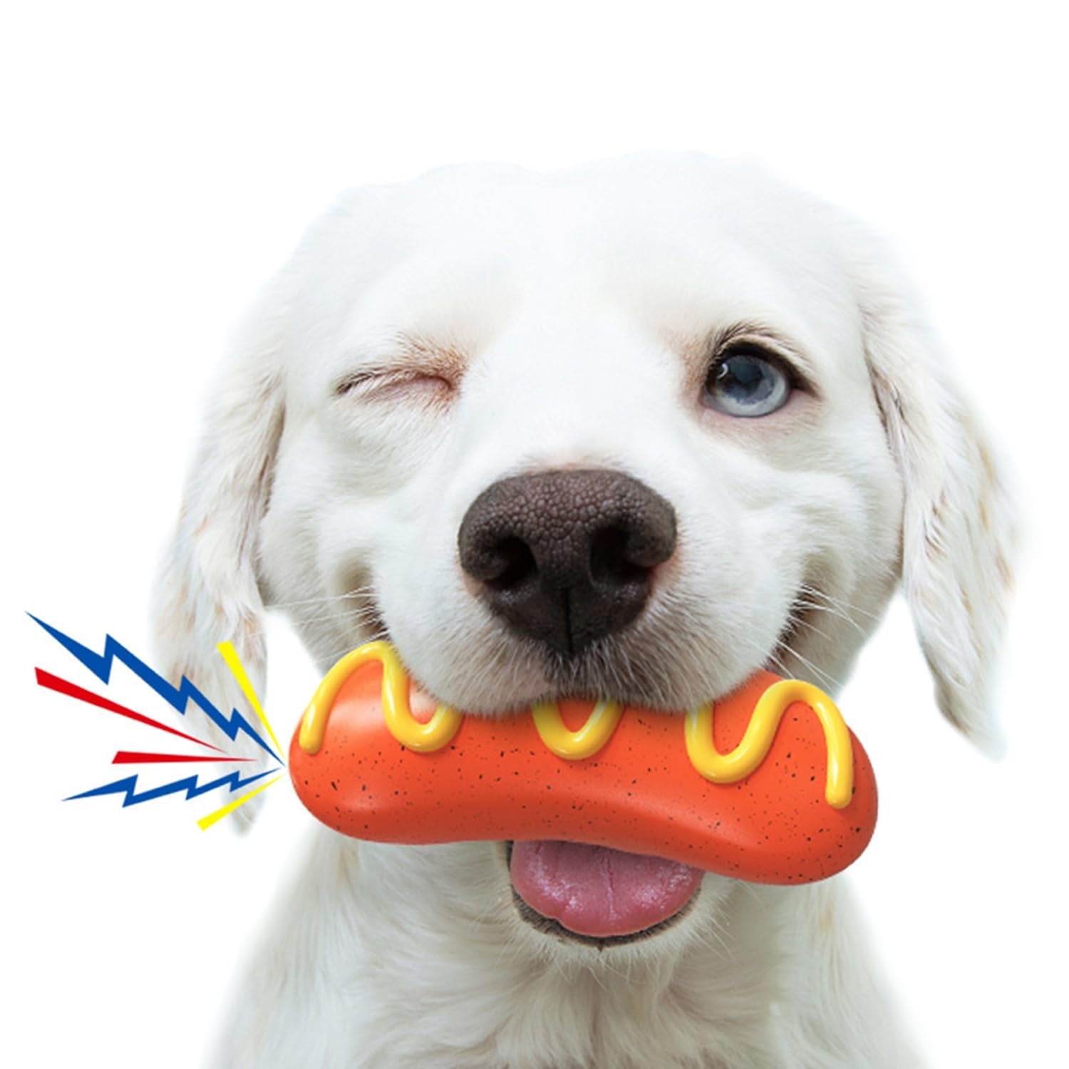 Dog Squeaky Toys, Hot Dog Sausage Shape Dog Chew Toys for Aggressive ...