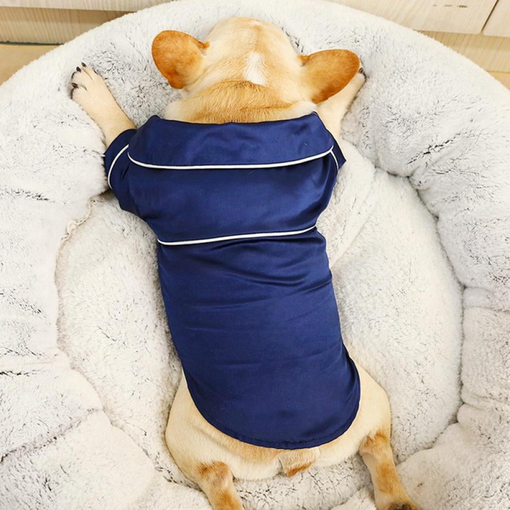 Dog Stain Silk Pajamas Clothes,Button Down Short Sleeve Dog Shirts ...
