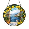 Dog Stained Glass Style Suncatcher Window Hanging, Lemon Ocean View ...