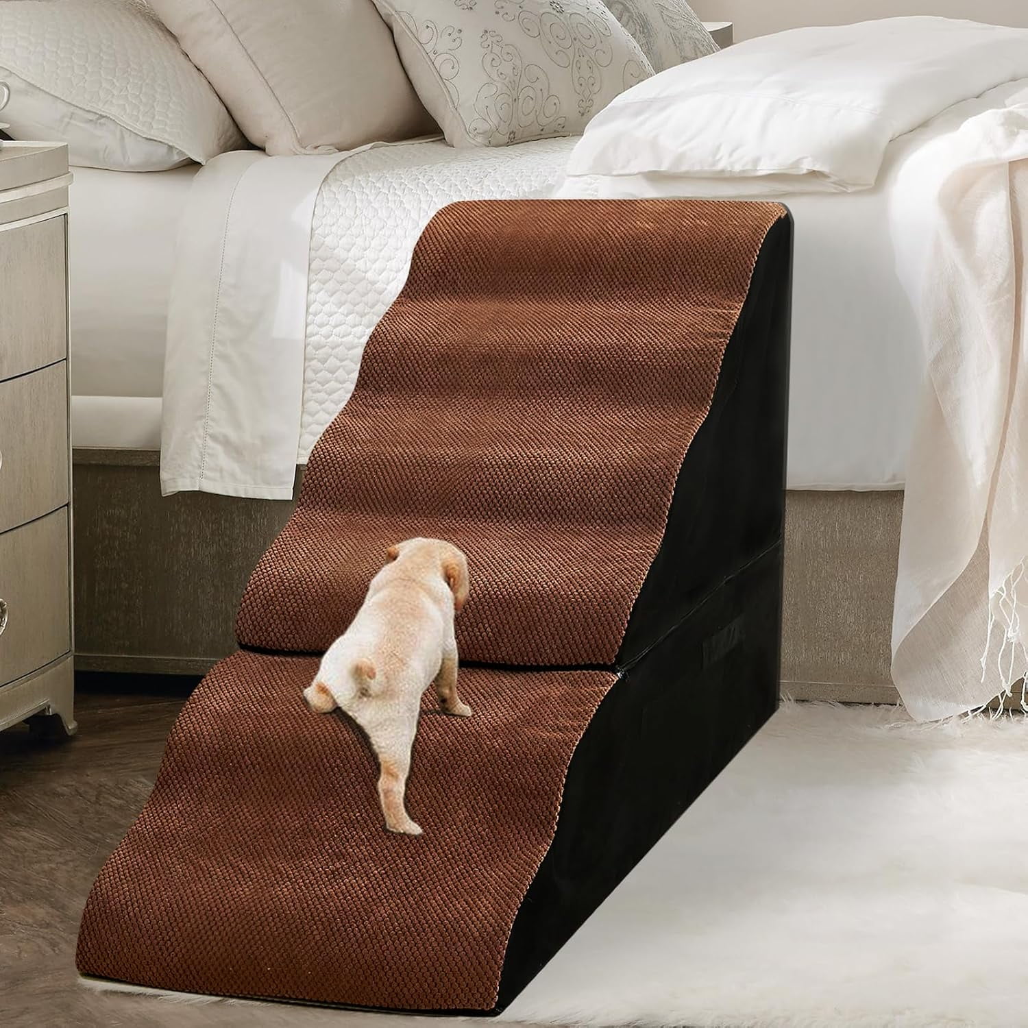 Dog Stair Steps for High Beds 30-36 inches Tall, 6-Step Dog Step Ramps ...