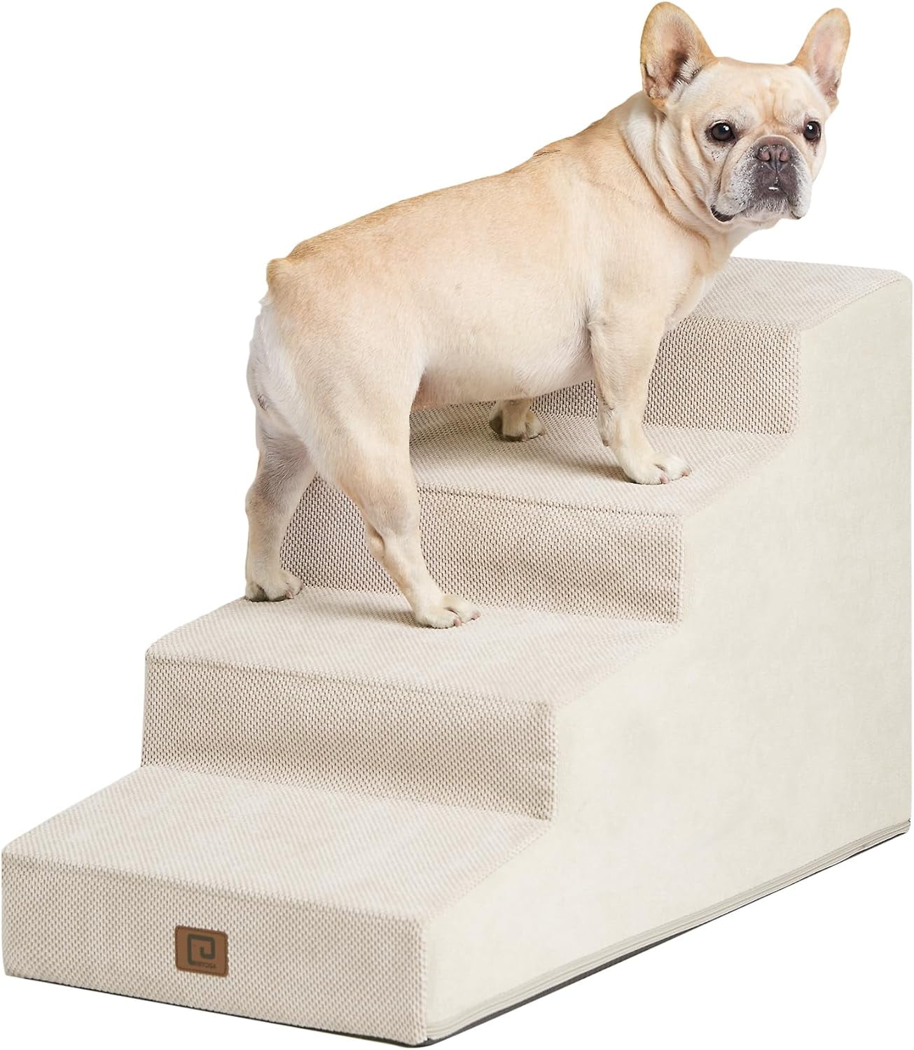 Dog Stairs 19.7”H, 4-Step Slope Dog Stairs for High Beds and Couch, Pet ...