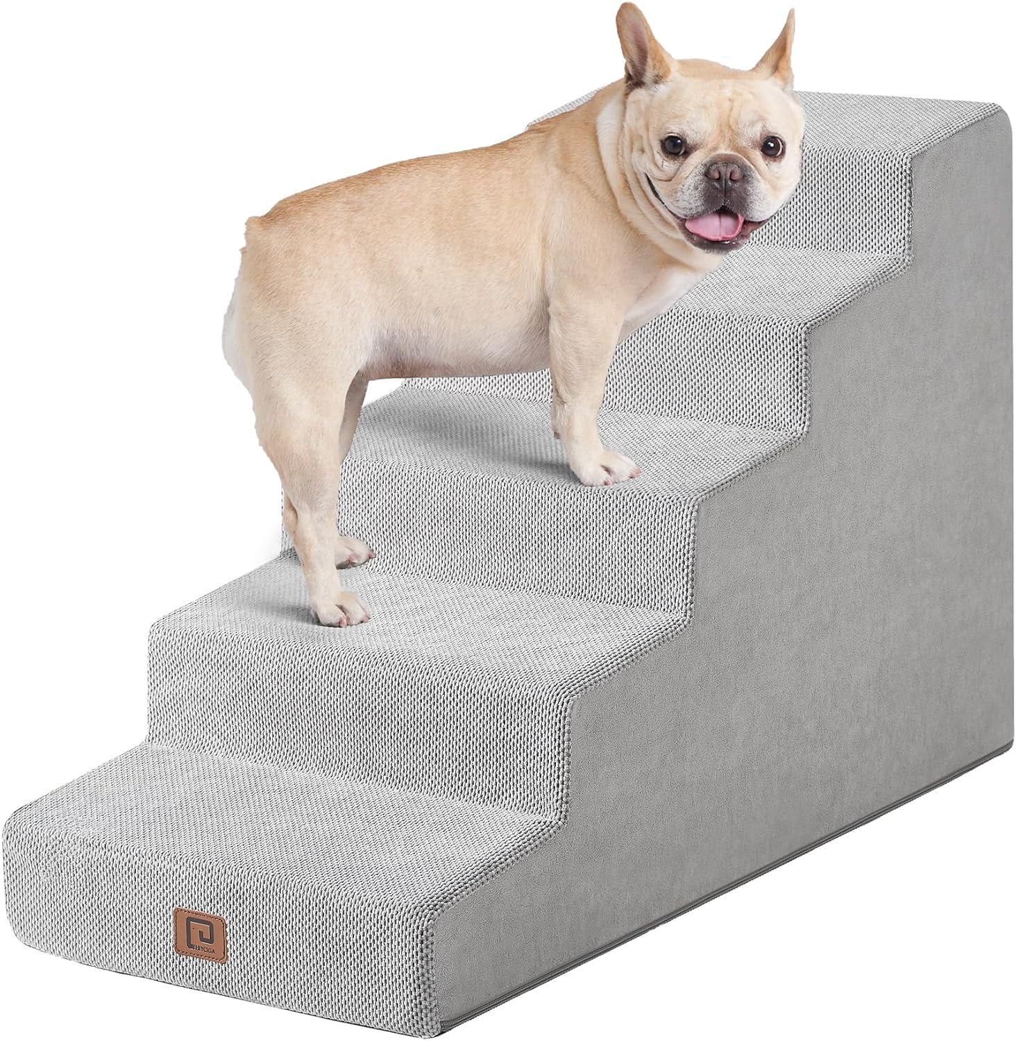 Dog Stairs 22.5”H, 5-Step Slope Dog Stairs for High Beds, Pet Steps ...