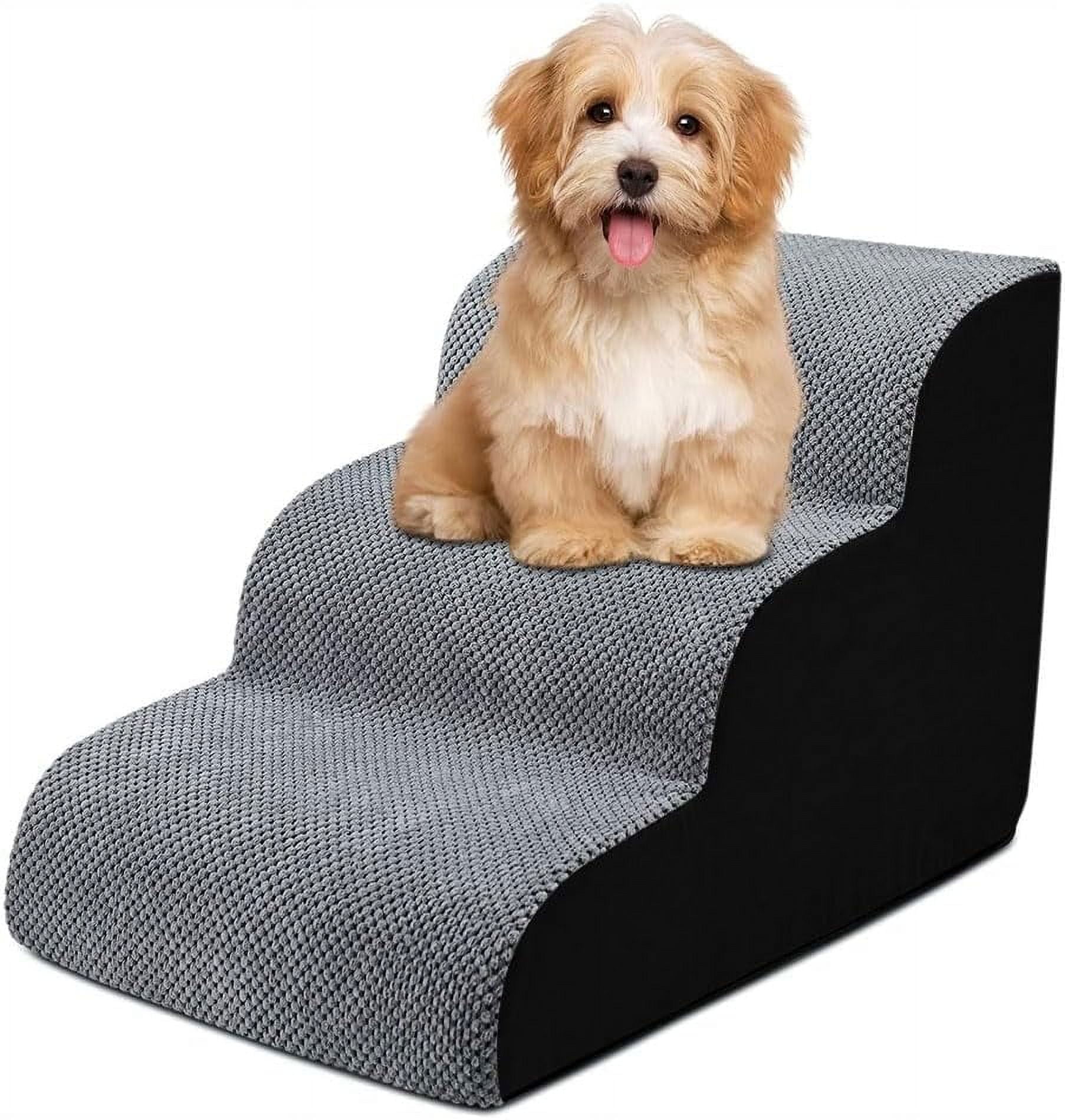 Iynor Dog Stairs for Bed, 3-Layer High-Density Foam Pet Steps, Gentle ...