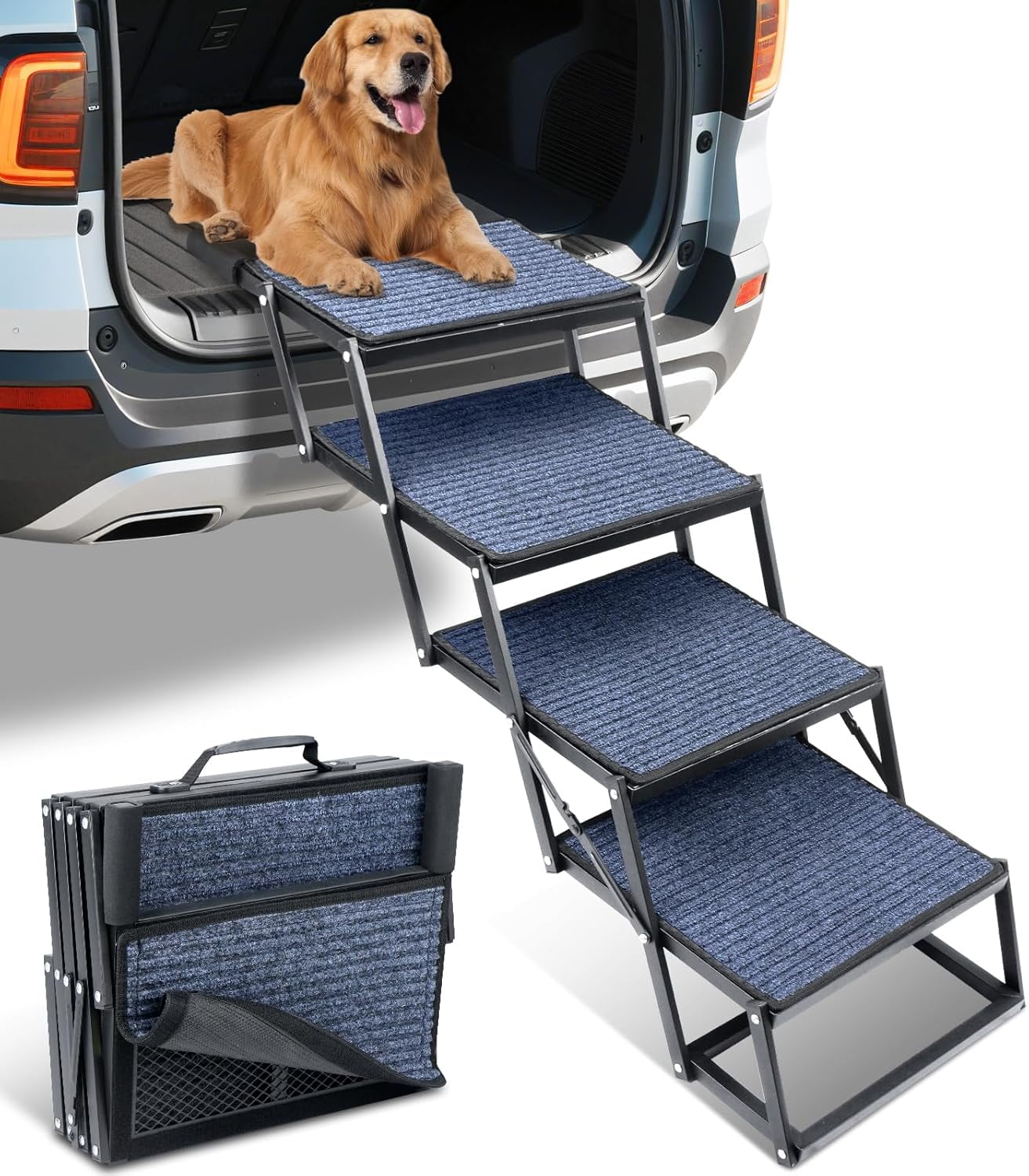 Dog Stairs for Car, 60''x 20'' Extra Wide Stairs for Large Dogs to 250 ...