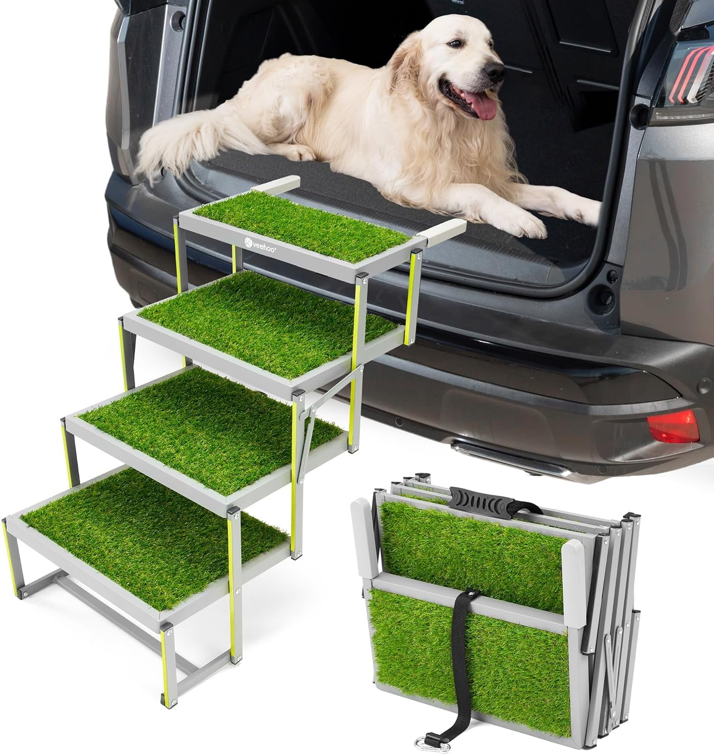 Dog Stairs for Car, Aluminum Folding Dog Steps for Cars Truck and SUV ...