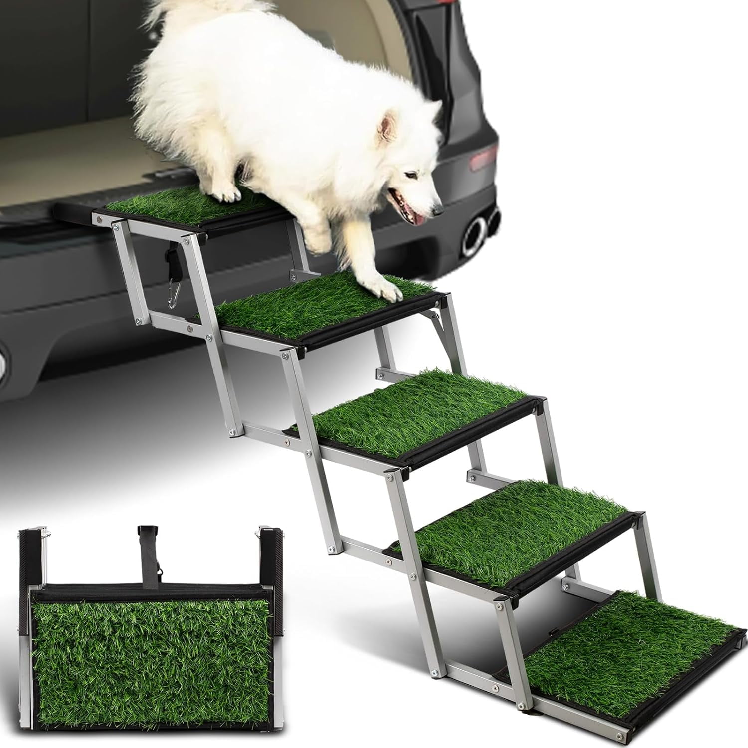 Dog Stairs for Car, Portable Folding Dog Ramps,Dog Steps for Large Dogs ...