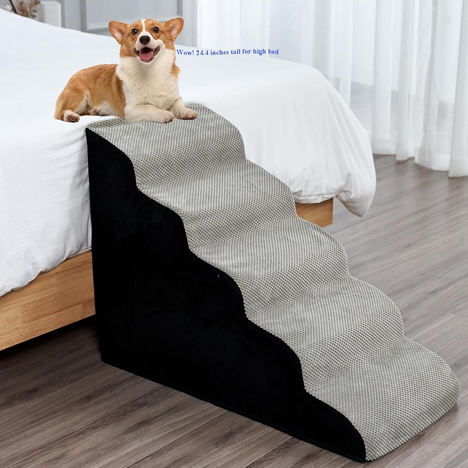Dog Stairs for High Beds, Dog Steps Pet Stairs for High Beds Up to 24 ...