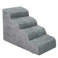 Anself+ Dog Stairs Soft Pet Ramp for Bed, Washable, Detachable 4 Tiers ...