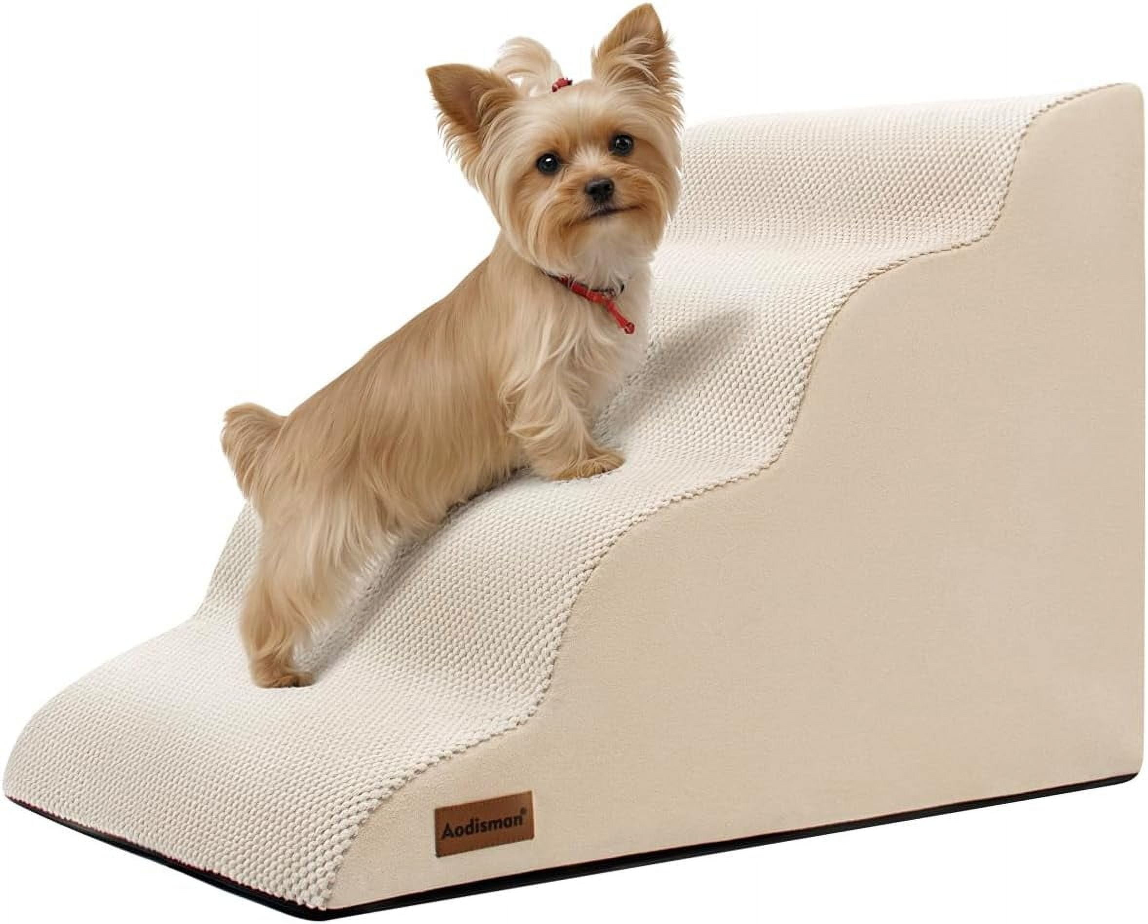 Dog Stairs and Ramp for High Beds 20.9" H, 4-Step Pet Steps for Small ...