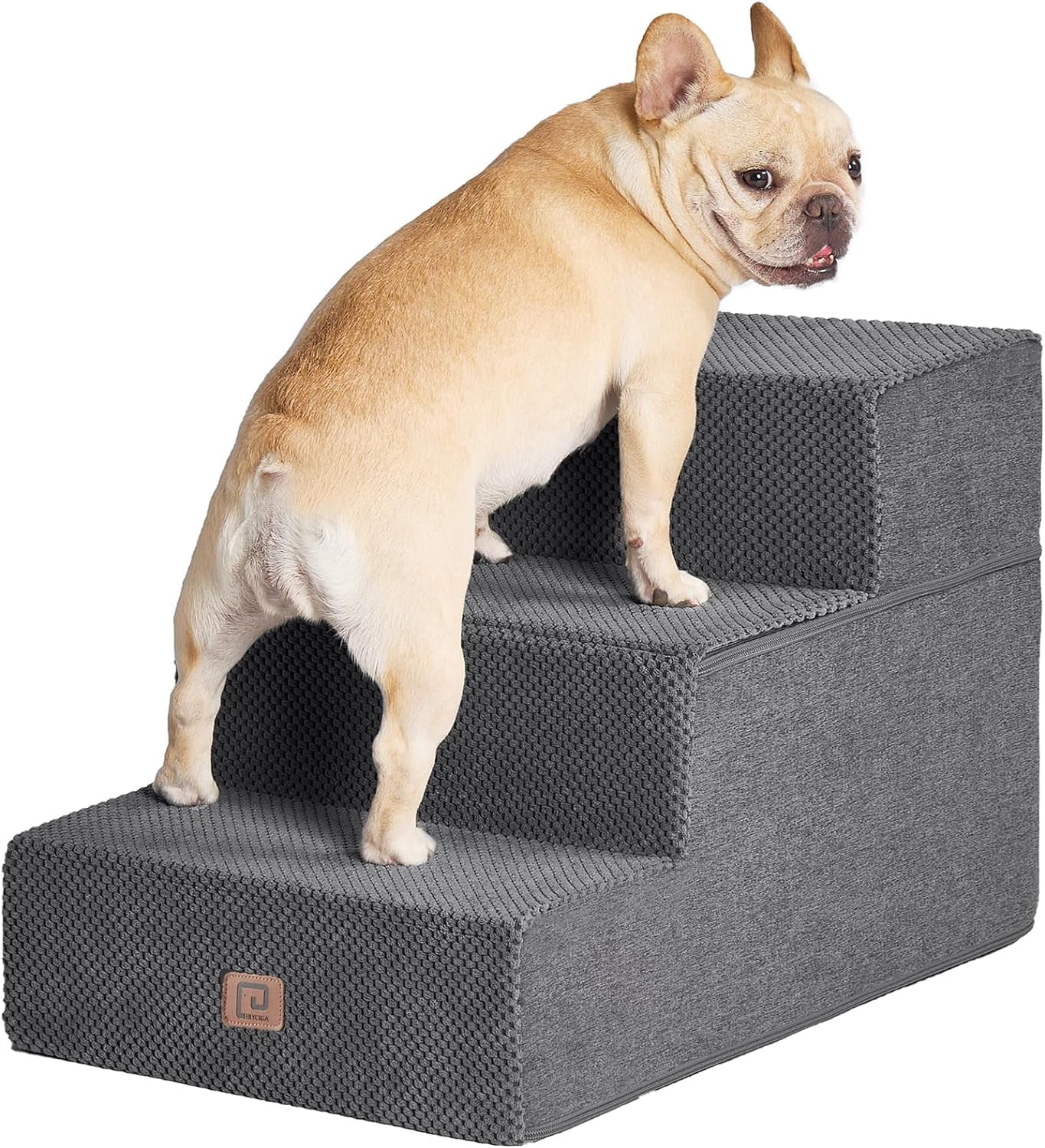Dog Stairs for Small Dogs 16.5”H, 3-Step Extra Wide Dog Steps for Couch ...