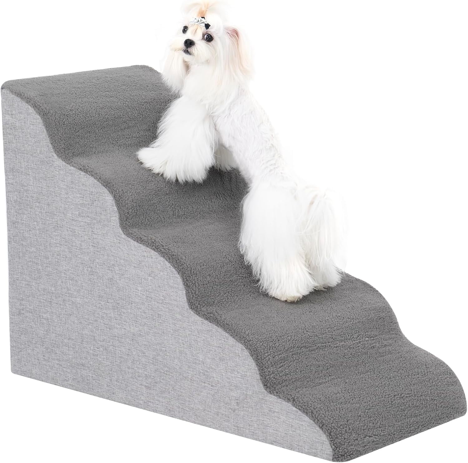 Dog Stairs for Small Dogs- 5 Steps Ramps for High Bed Couch, High ...