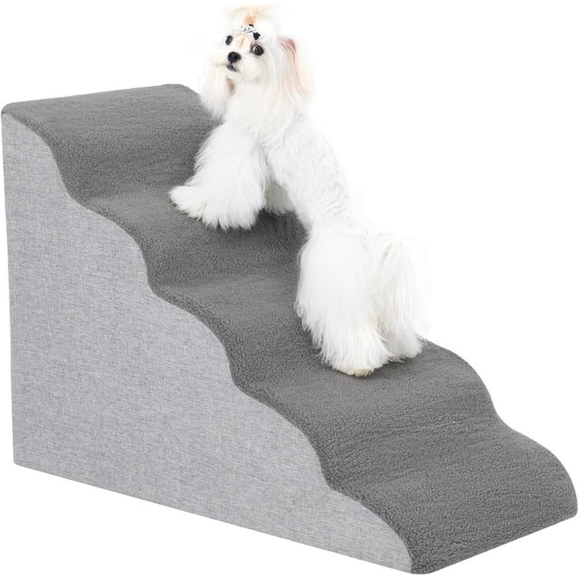 Dog Stairs for Small Dogs- 5 Steps Ramps for High Bed Couch, High ...