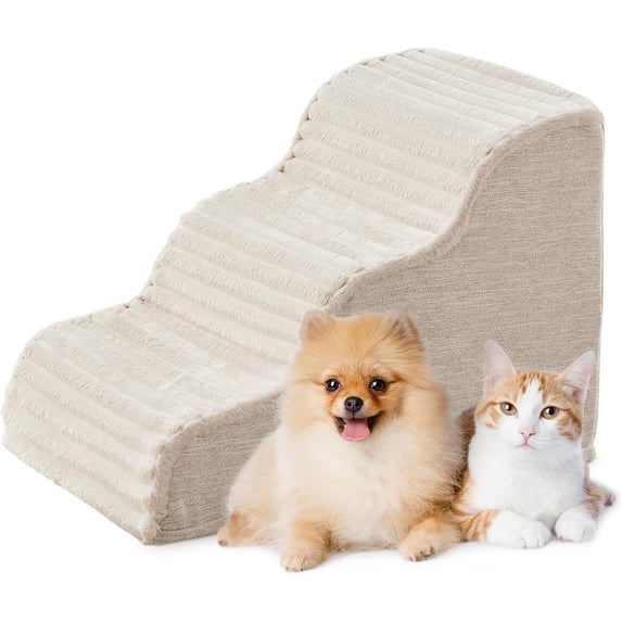Dog Stairs for Small Dogs & Cats 15.7" H, High Density Foam Steps Ramp ...