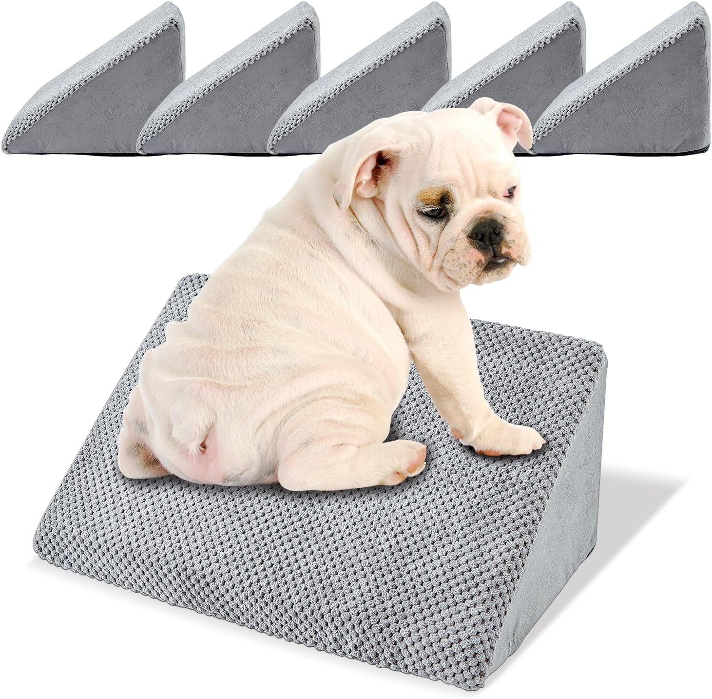 Dog Stairs for Small Dogs, Grey Modular Pet Stairs for Any Staircase ...