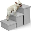 "YUWENUS Collapsible 3-Step Dog Stair with Storage, 17"" Folding Ramp ...