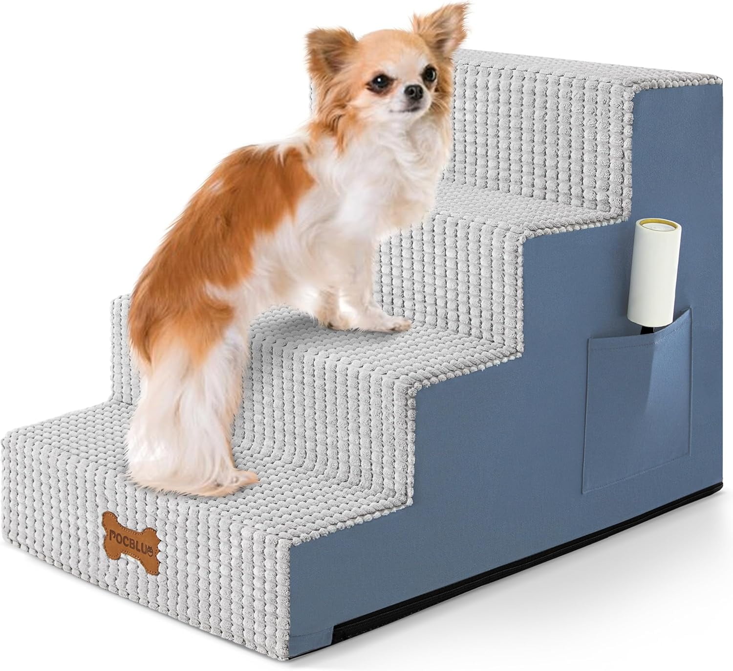 Dog Stairs for Bed 17.7" H, 4-Step Pet Steps High or Couch, Non-Slip ...