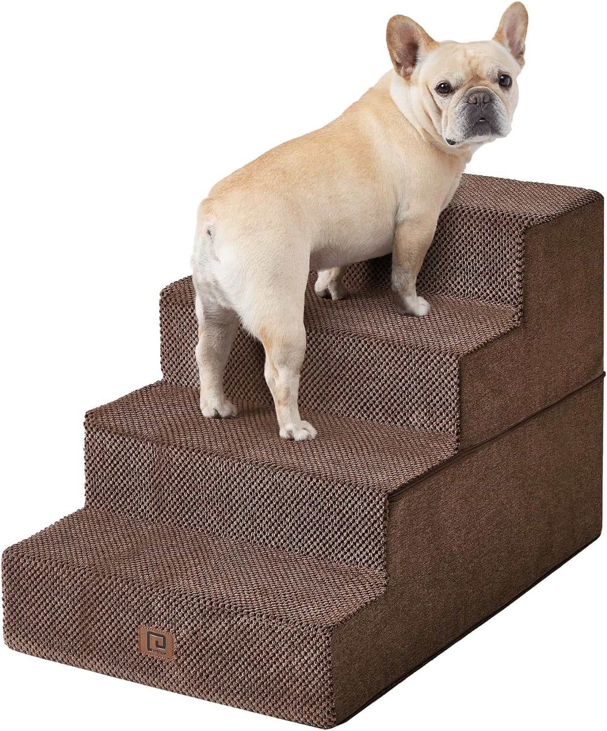 Dog Stairs for Bed 18”H, 4-Step Extra Wide Dog Steps for High Bed, Pet ...
