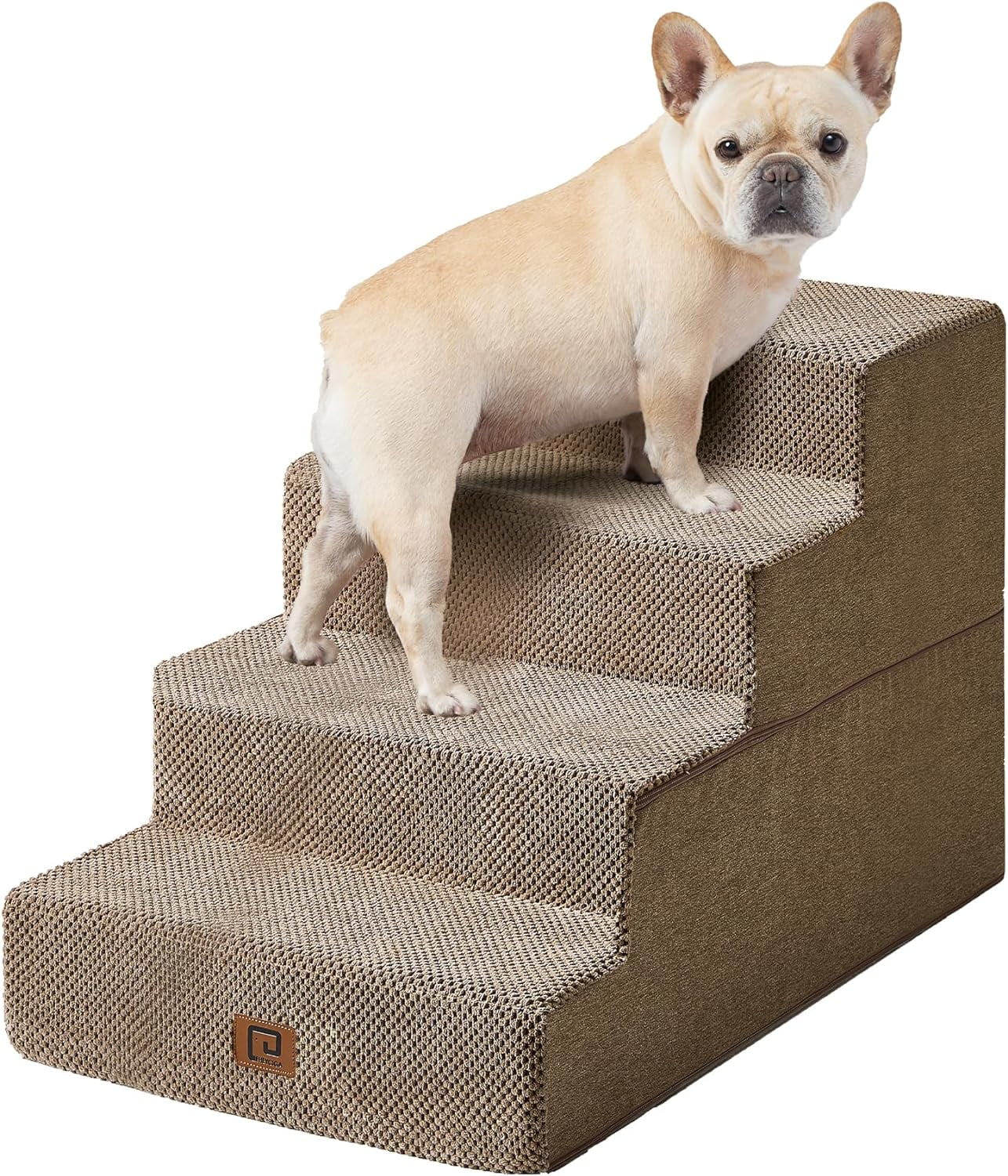 Dog Stairs for Bed 18”H, 4-Step Extra Wide Dog Steps for High Bed, Pet ...