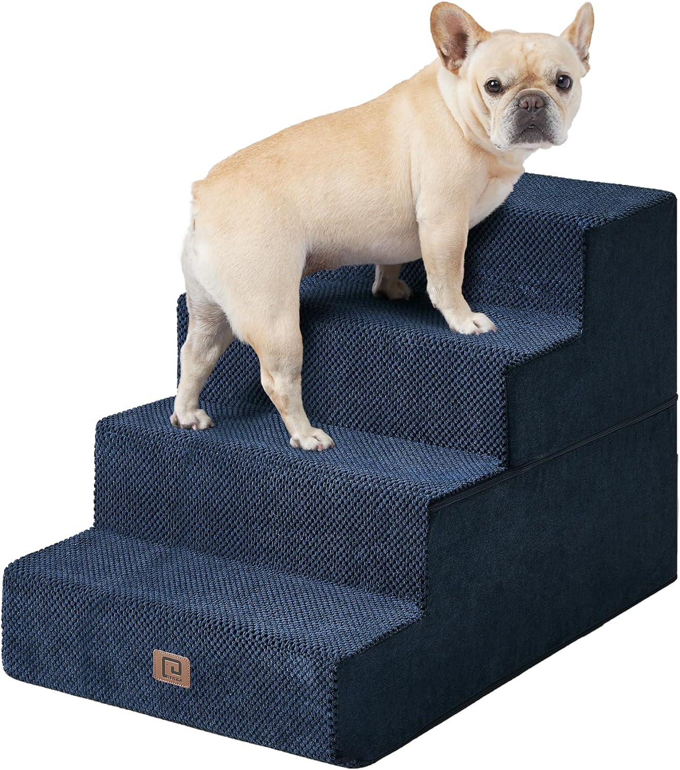 Dog Stairs for Bed 18”H, 4-Step Extra Wide Dog Steps for High Bed, Pet ...