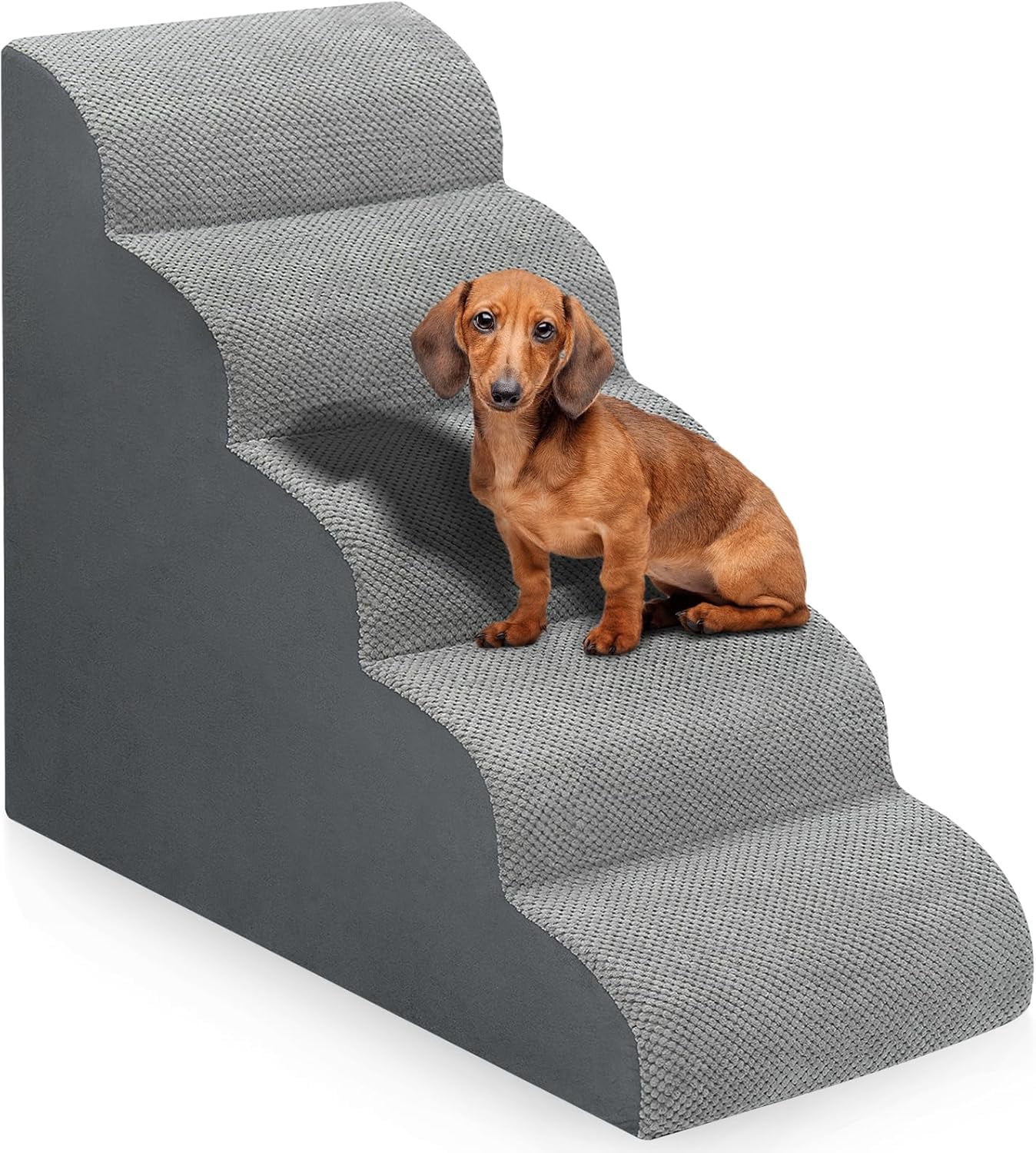 Dog Stairs for Bed 28.7 H 5-Step Dog Ramp Non-Slip Sturdy Pet Steps for ...