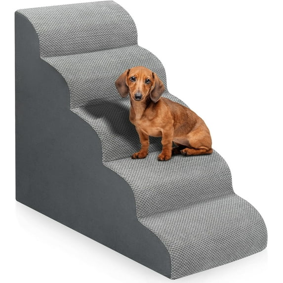 Dog Stairs for Bed 28.7”H, 5-Step Dog Ramp, Non-Slip Sturdy Pet Steps ...