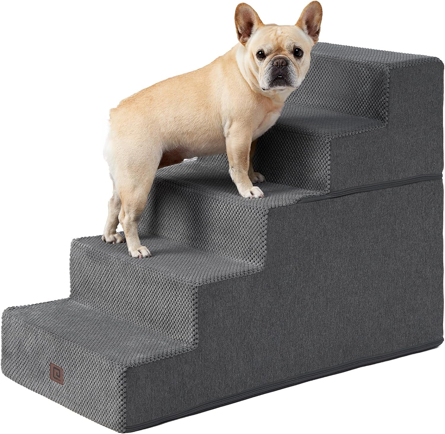 Dog Stairs for High Bed 25”H, 5-Step Extra Wide Dog Steps for Bed, Pet ...