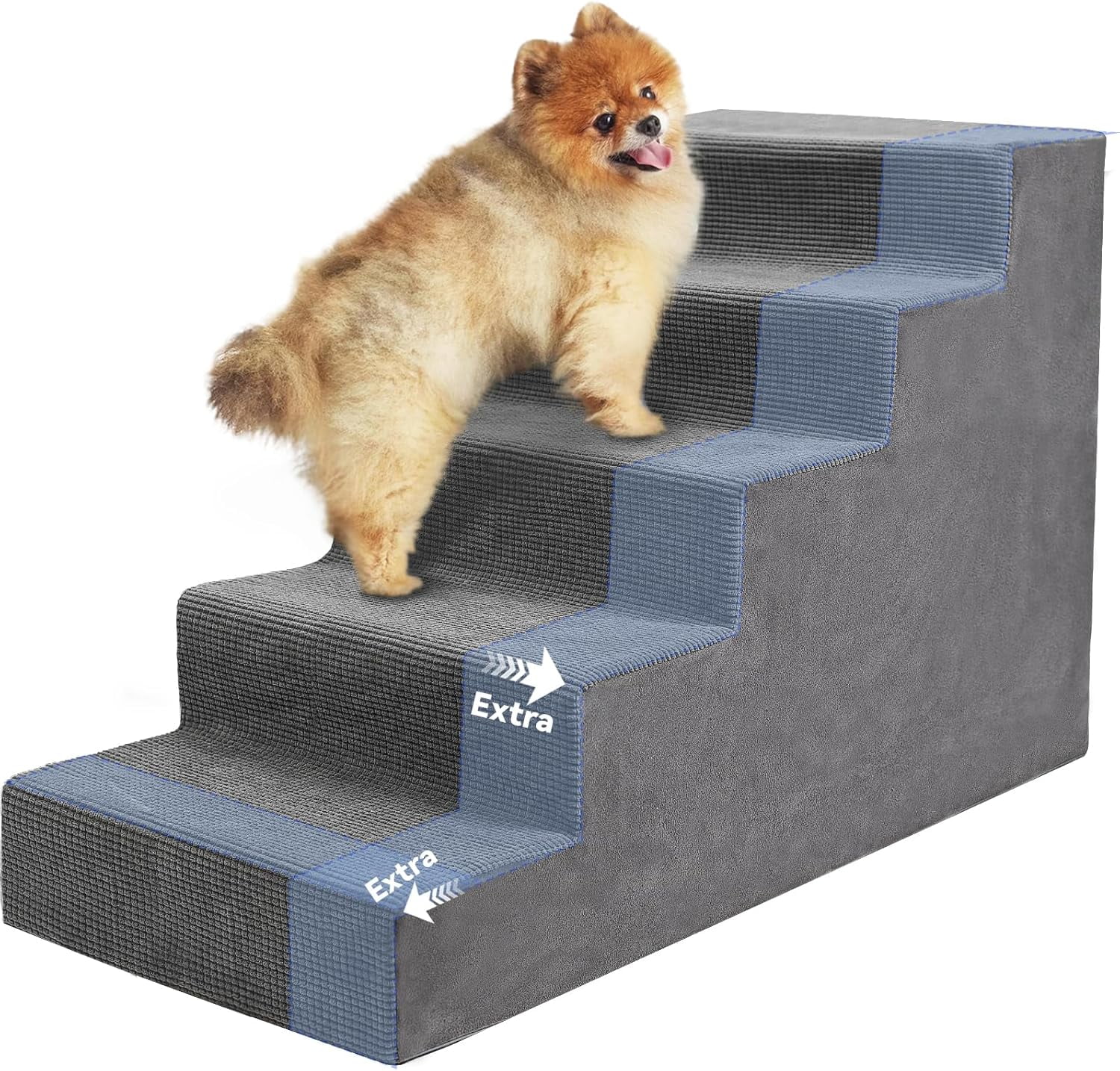 Dog Stairs for Small Dog and Cats,23”H Non-Slip Bottom Pet Steps for ...