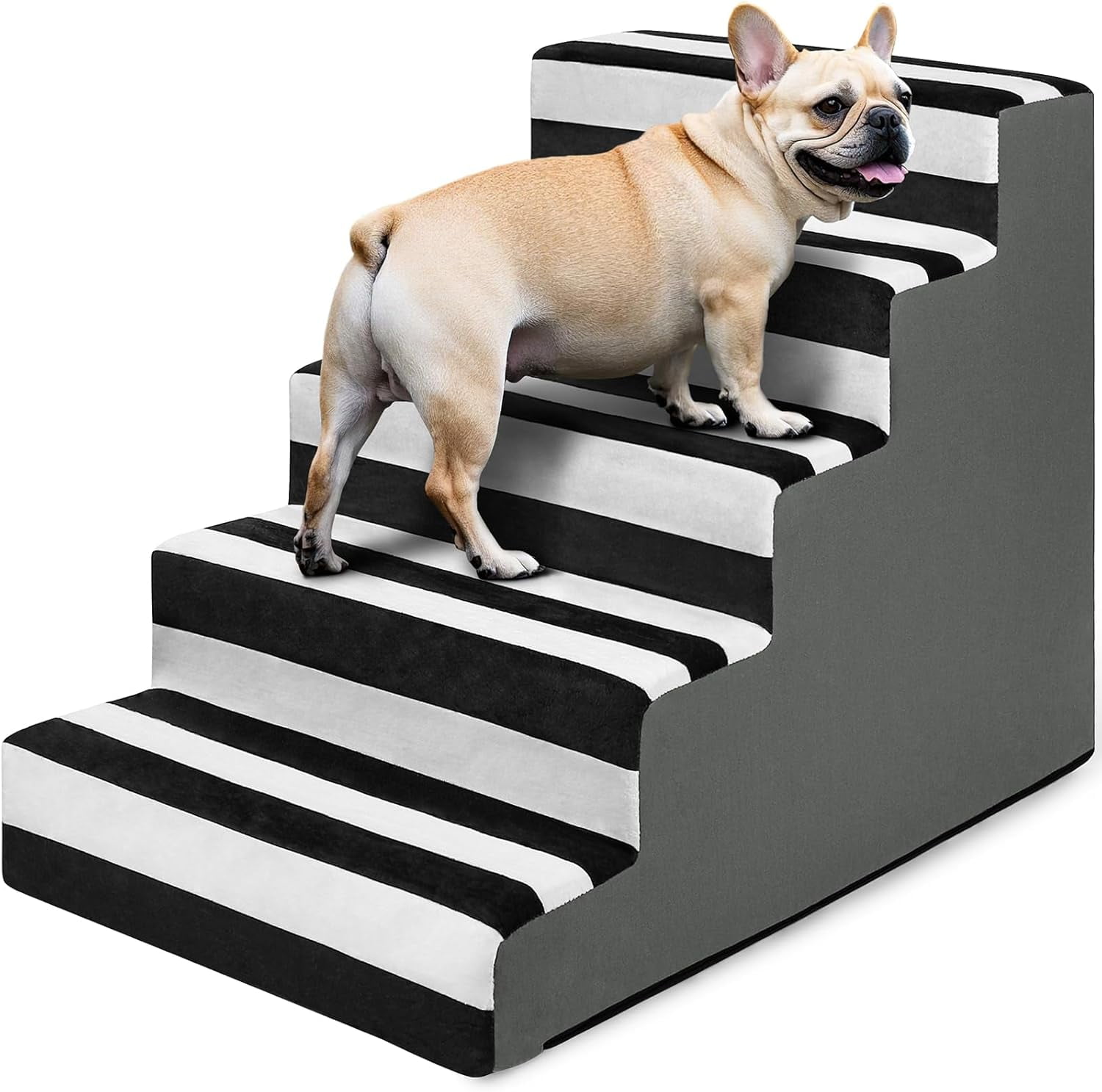 Dog Stairs for Small Dogs 22" H, 5-Step Dog Steps for High Bed and ...