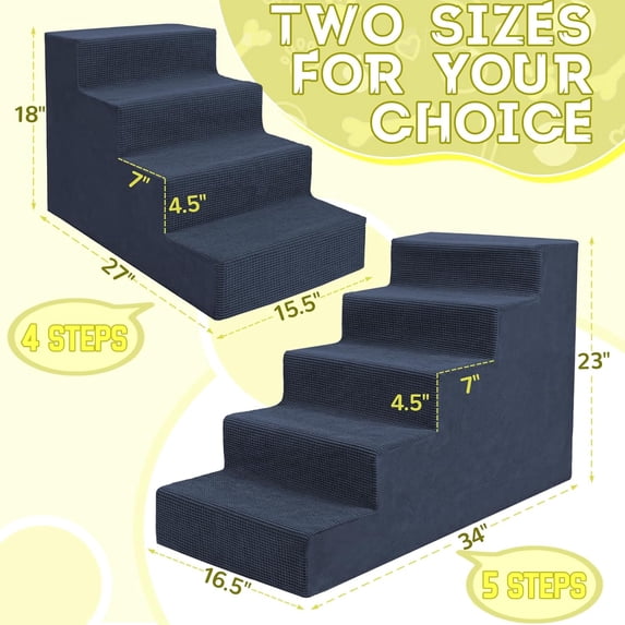 Dog Stairs for Small Dogs and Cats, 23 Inch High Non-Slip Pet Steps ...