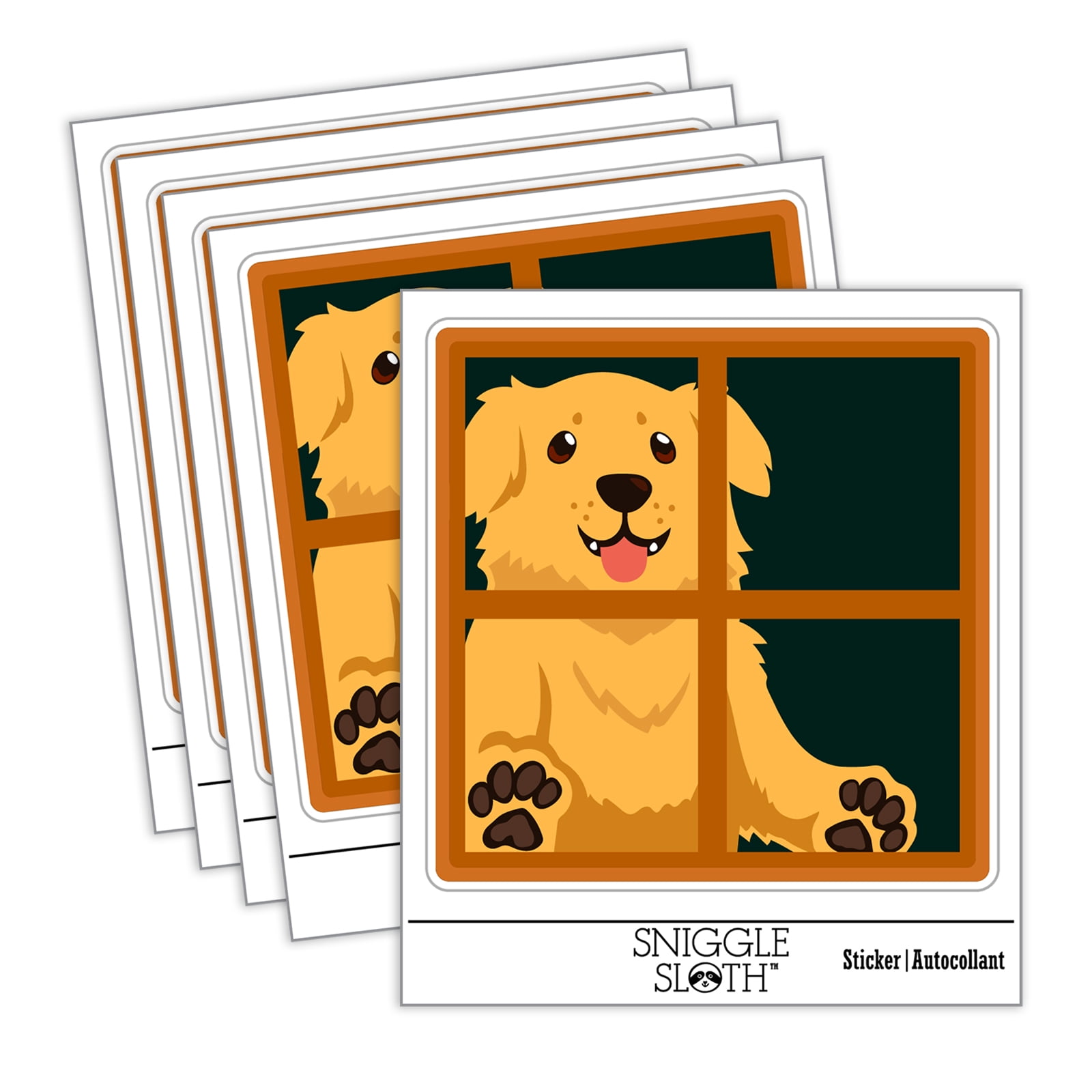 Dog Staring Out Window Car Window Bumper Water Bottle Phone Tablet ...