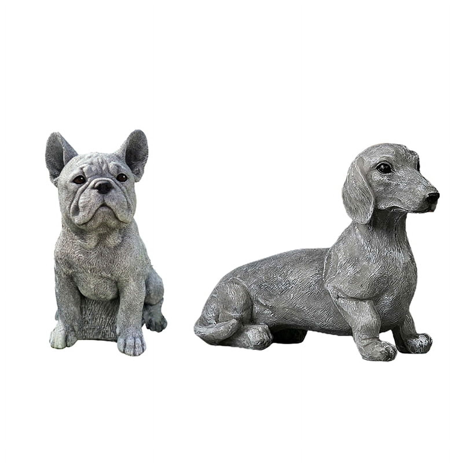 Dog Statue Decorative Garden Ornaments Sitting Dog Resin Gardening ...