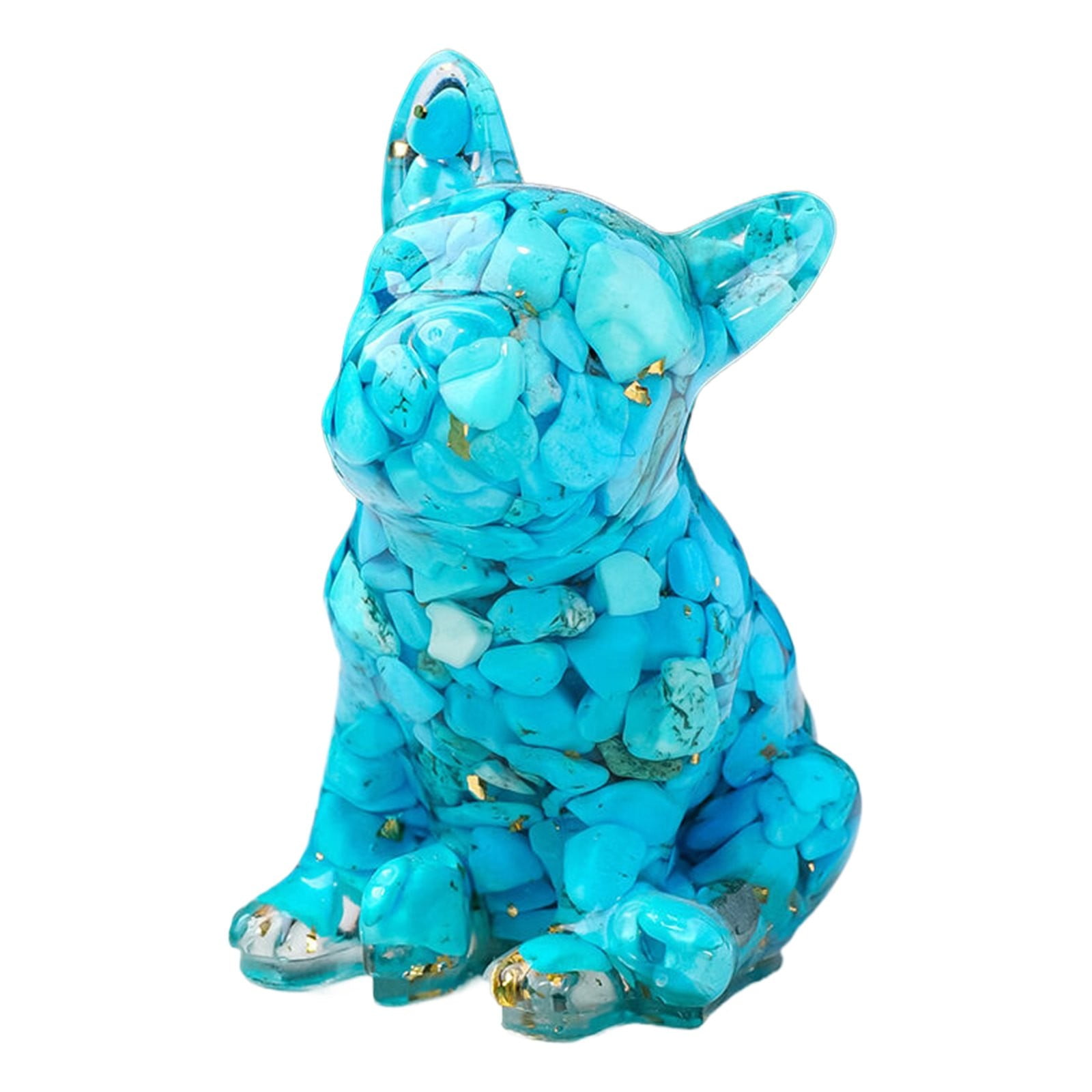 Dog Statue Resin Gravel Home Decoration Natural Crushed Stone Drip Glue ...
