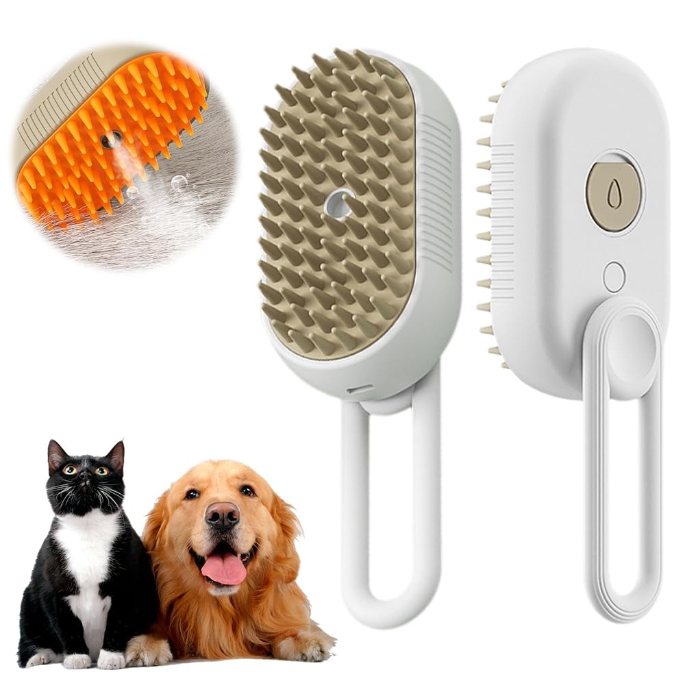 Dog Steam Brush, 2025 Upgraded 3-in-1 Pet Steamy Brushes for Cats ...