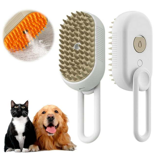 Dog Steam Brush, 2025 Upgraded 3-in-1 Pet Steamy Brushes for Cats ...