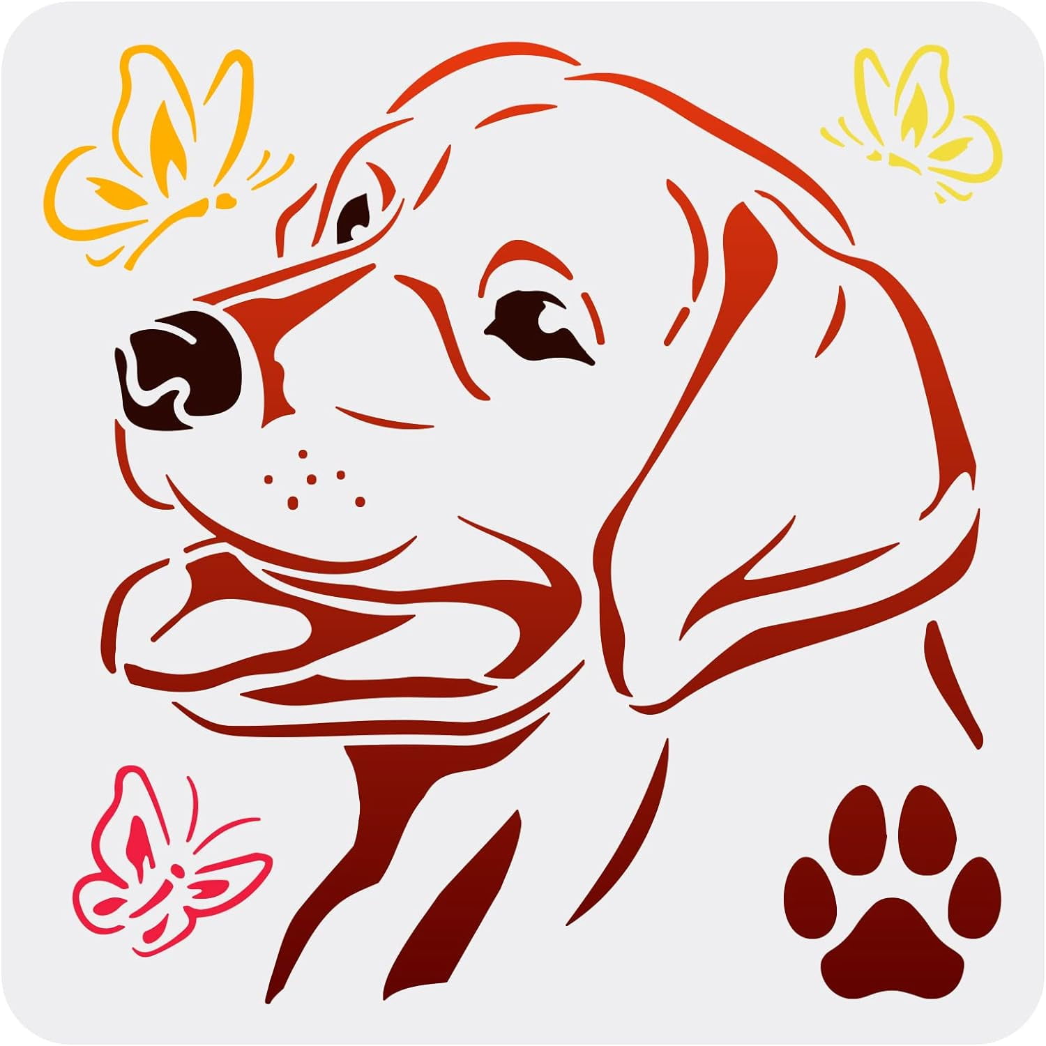 Dog Stencil 11.8x11.8inch Hollow Out Painting Stencil Labrador Dog ...