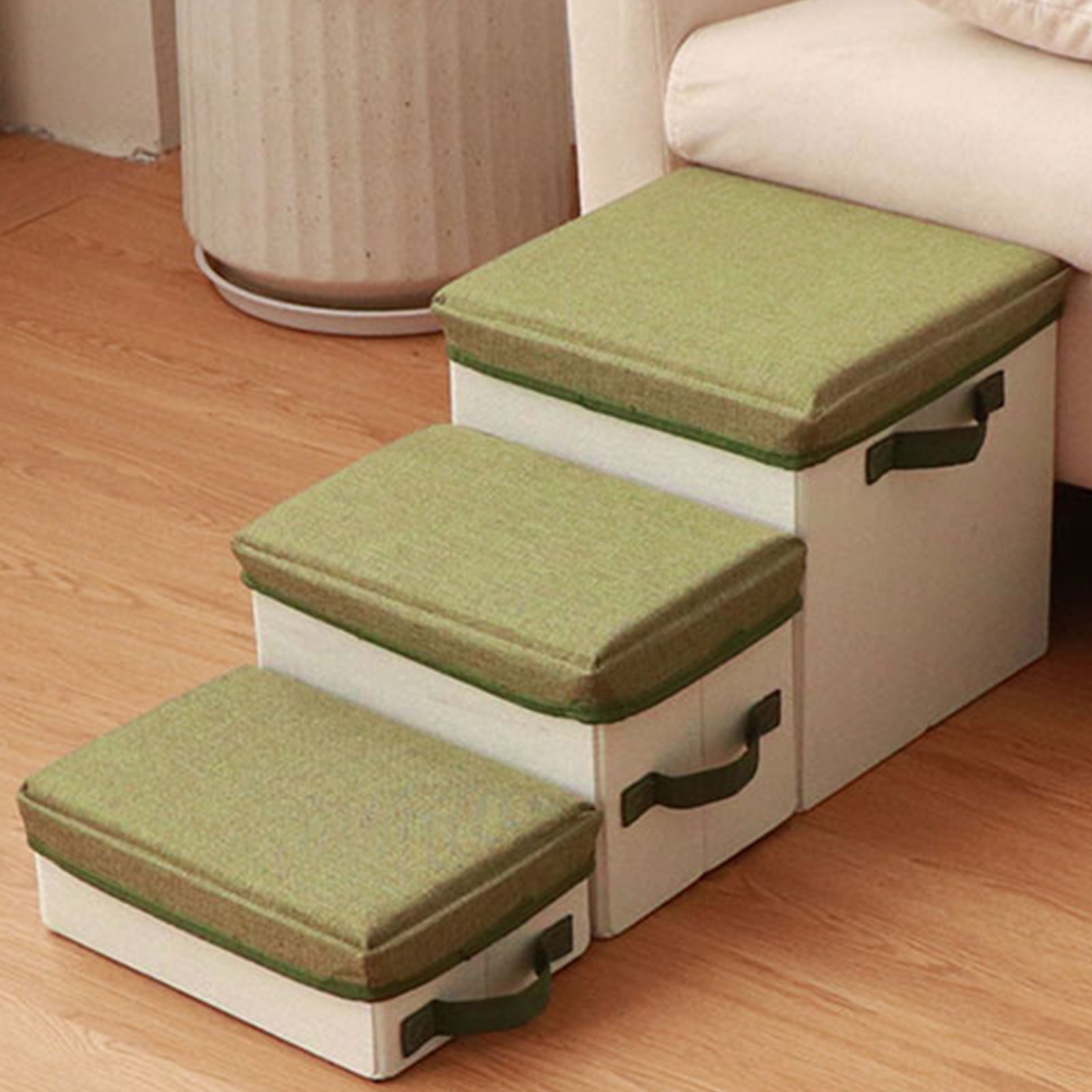 LOMANTOWN Collapsible Pet Steps: 3-Step Dog Stairs for Bed/Couch with ...