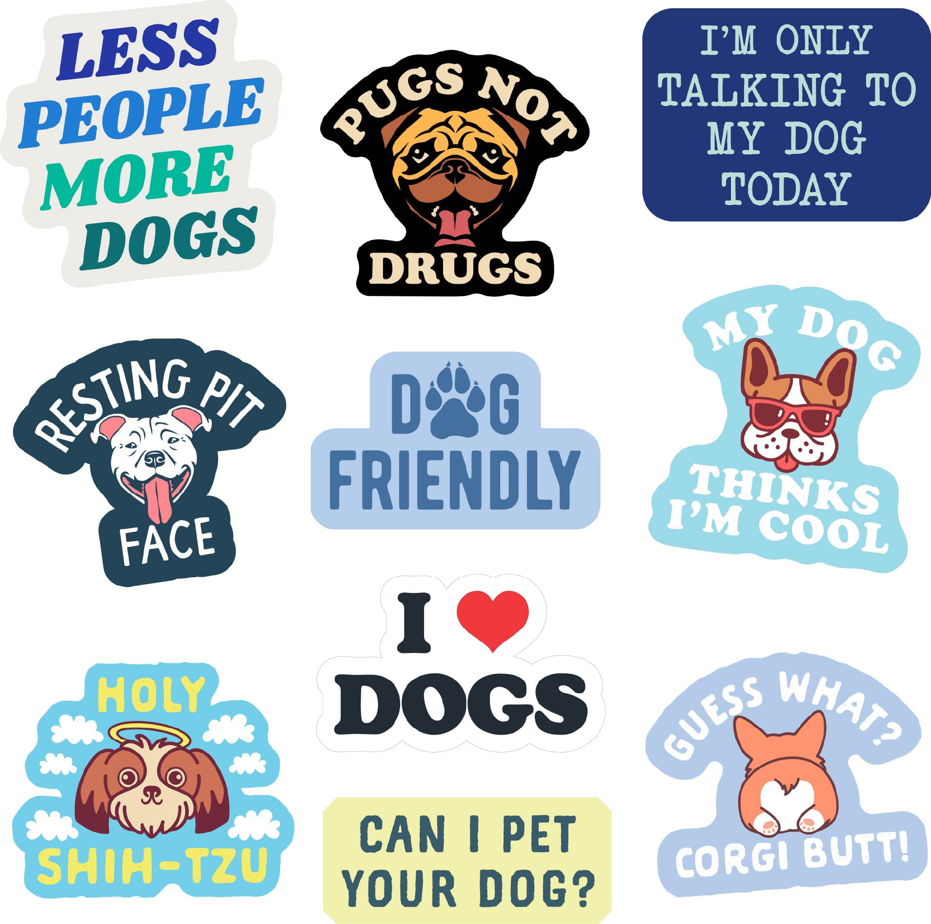 Dog Sticker Extra Large Stickers for Adults Funny Adhesives with Memes ...
