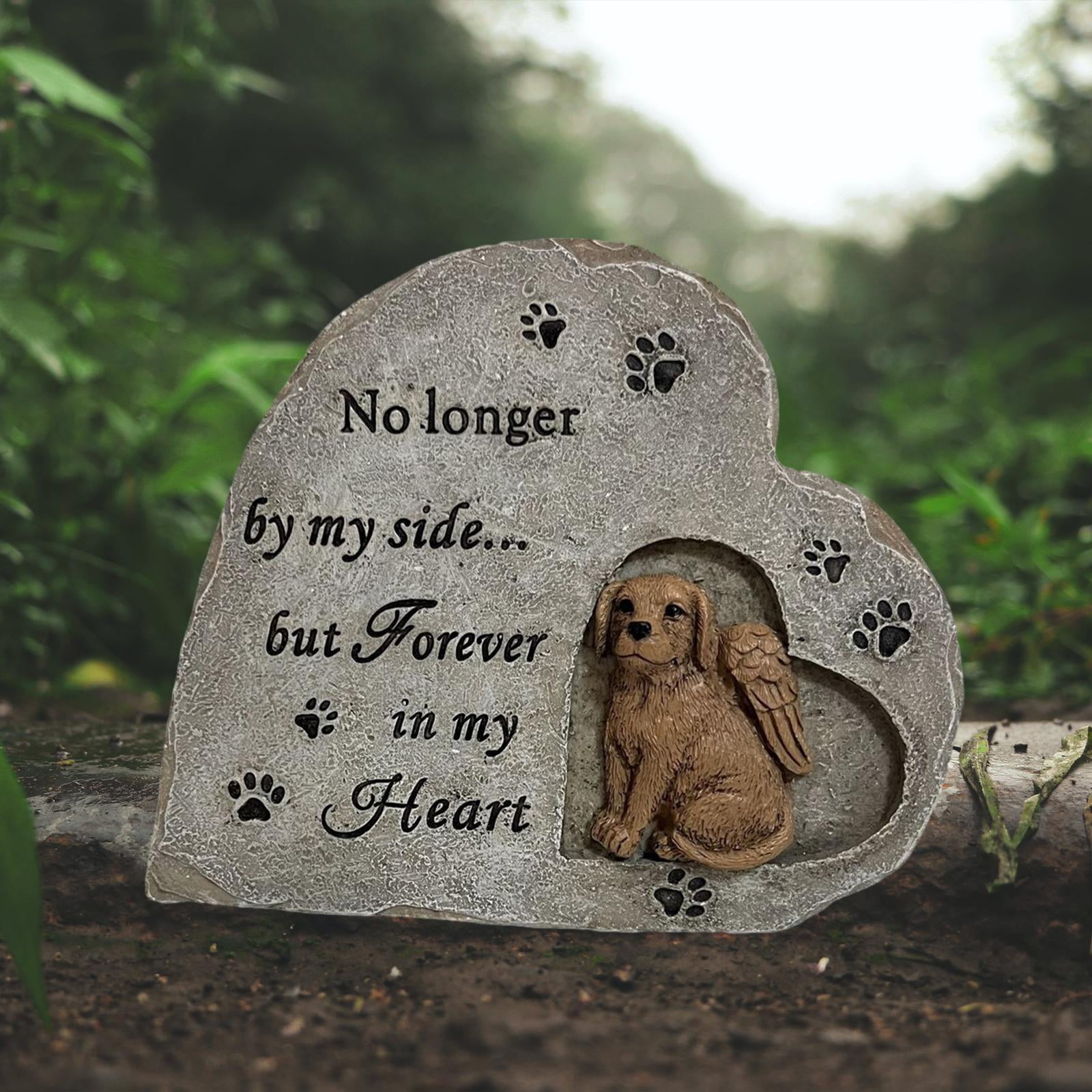 Dog Stone, Pet Tombstone Heart Shaped Ornament Resin Weatherproof Grave ...
