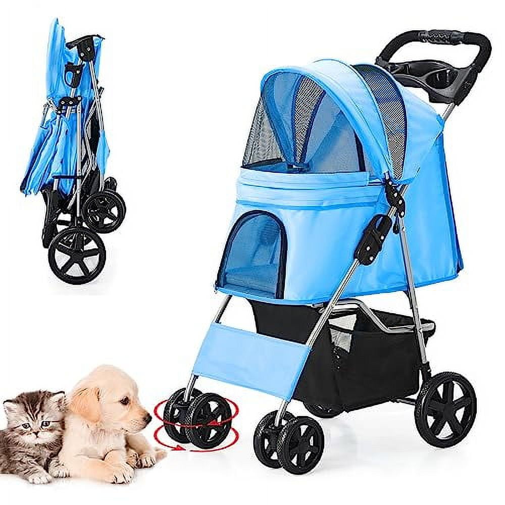 Dog Stroller for Small Dogs, Portable Pet Stroller for Cats Folding ...
