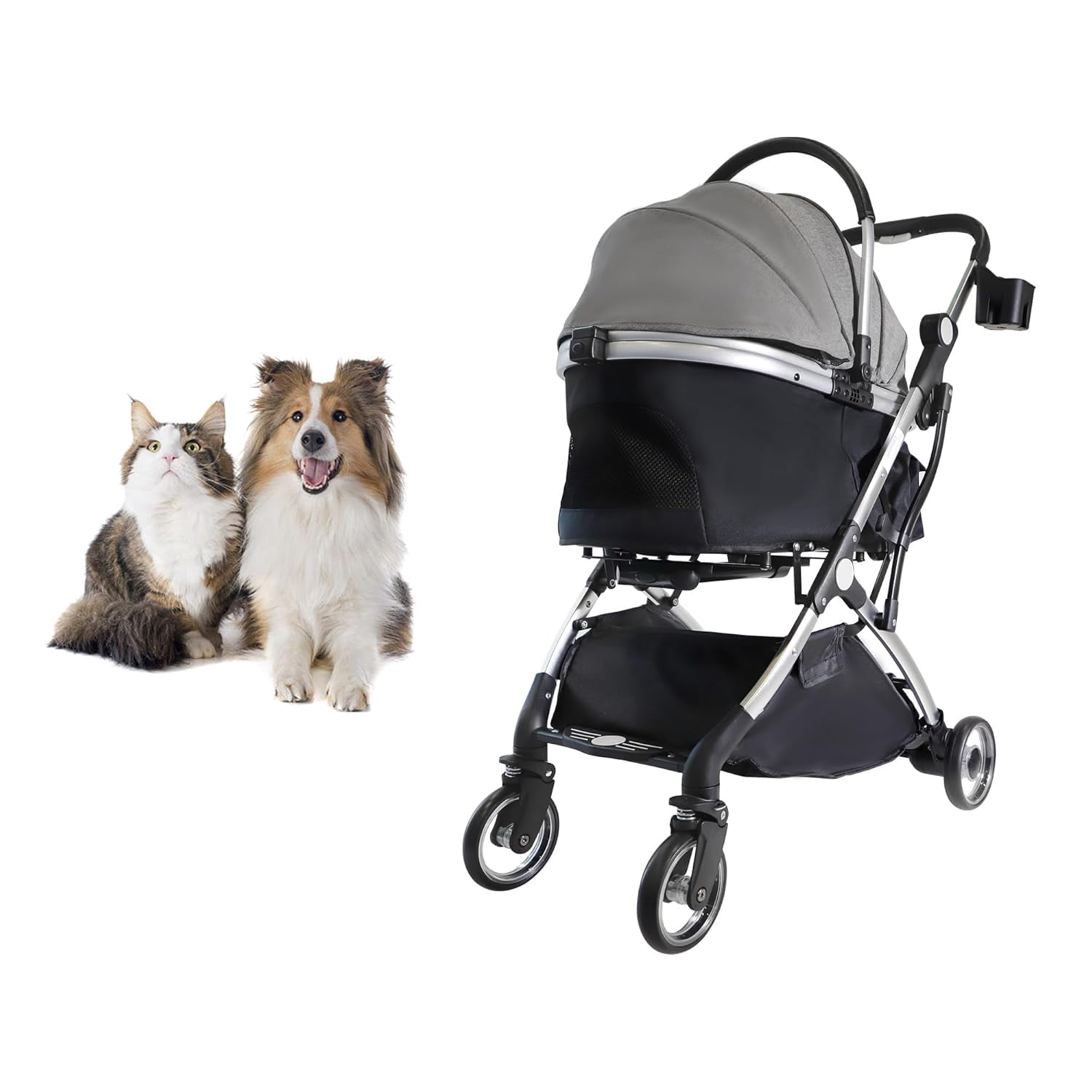 Dog Stroller for Small Medium Dogs, 3 in 1 Folding Pet Stroller Up to ...