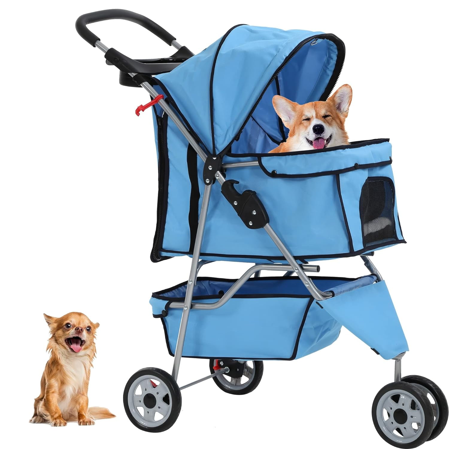 Dog Stroller,Travel Folding Pet Stroller for Small Medium Dog Cat ...