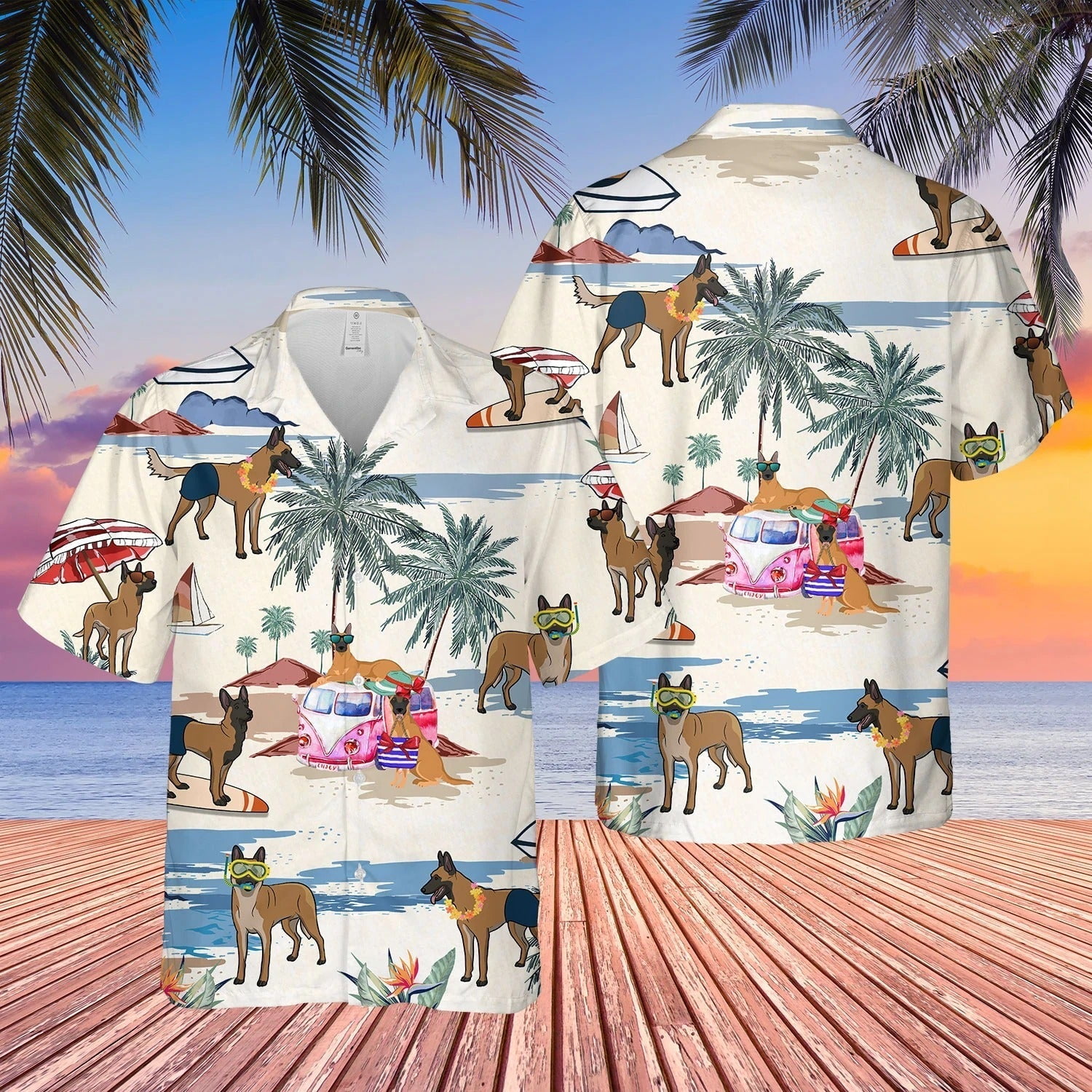 Dog Summer Beach Hawaiian Shirt, Full Print Hawaii Aloha Beach Shirt ...