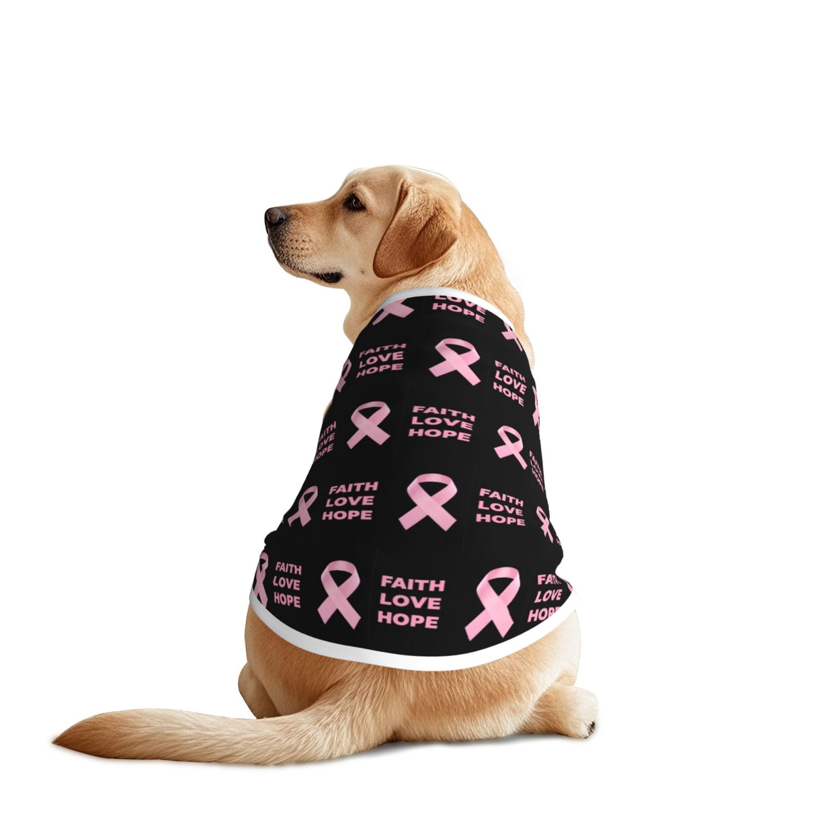 Dog Summer T-Shirts Vest Faith Love Hope Breast Cancer Ribbon Pet ...