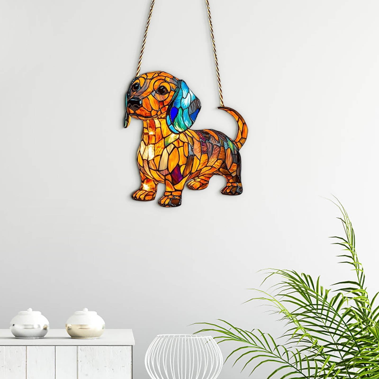 Dog Suncatcher -2025 Acrylic Dog Series Art Stained Glass Window ...