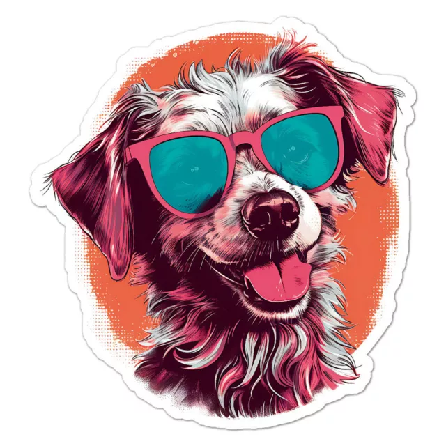 Dog Sunglasses Mutt Sticker Indoor Outdoor Phone Decal Water Bottle ...
