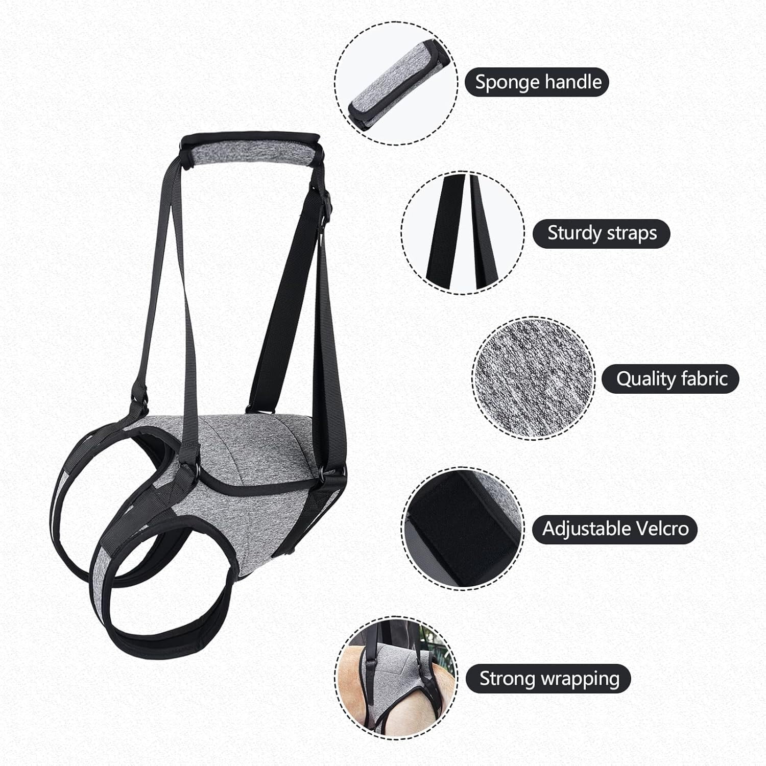 Dog Support Harness For Back Legs, Sling For Dogs Back Legs, Dog Hind ...