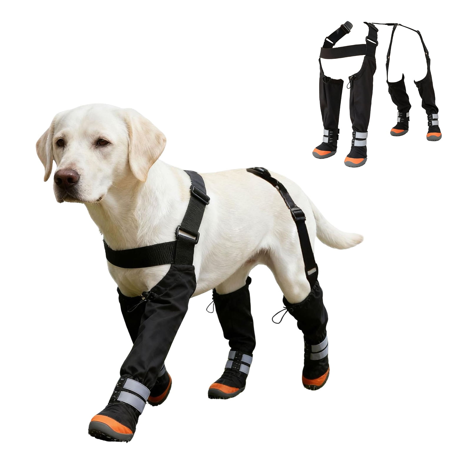 Dog Suspender Boots，Dog Booties for Winter with Waterproof and Anti ...