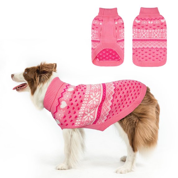 Dog Sweater Dress with Bowtie - Dog Turtleneck Pullover Knitwear for ...